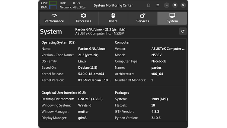 System Monitoring Center | Flathub