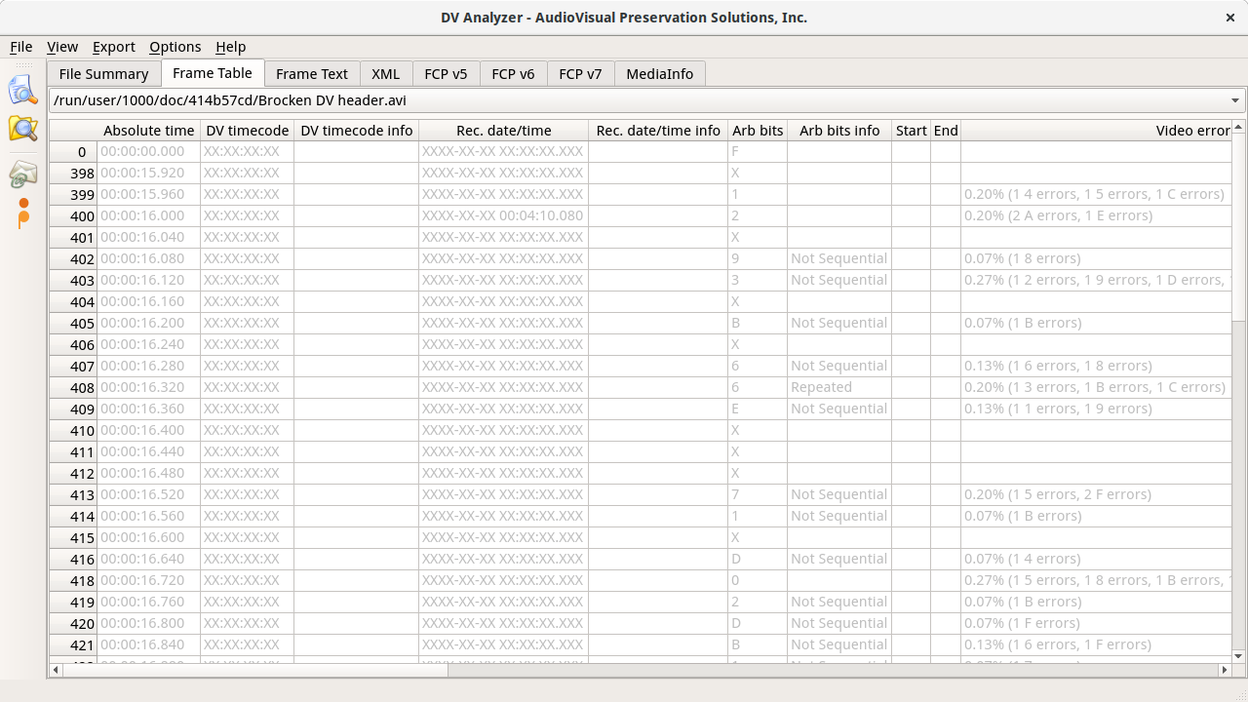 DV Analyzer Flathub